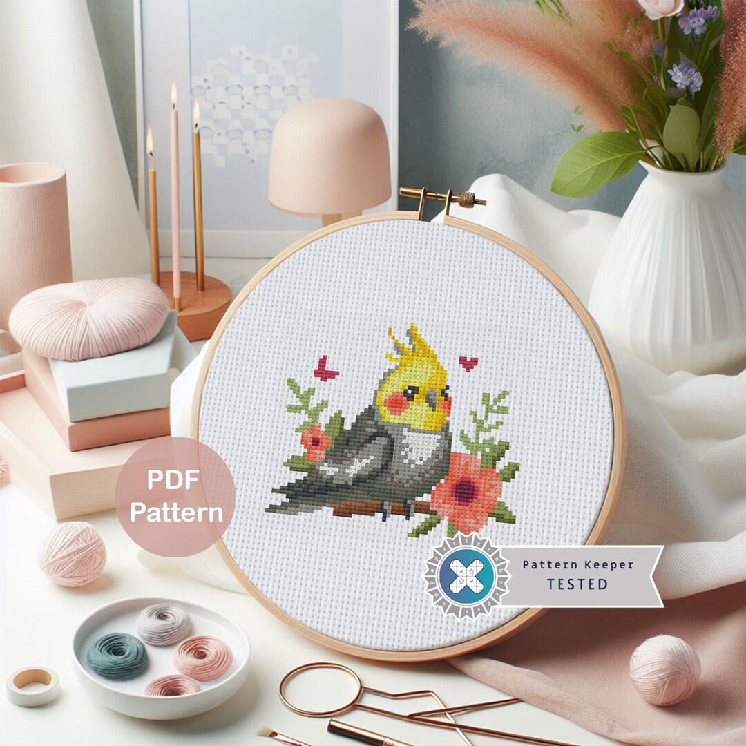 Cockatiel PDF Cross Stitch Pattern | Bird Cross Stitch Pattern ...