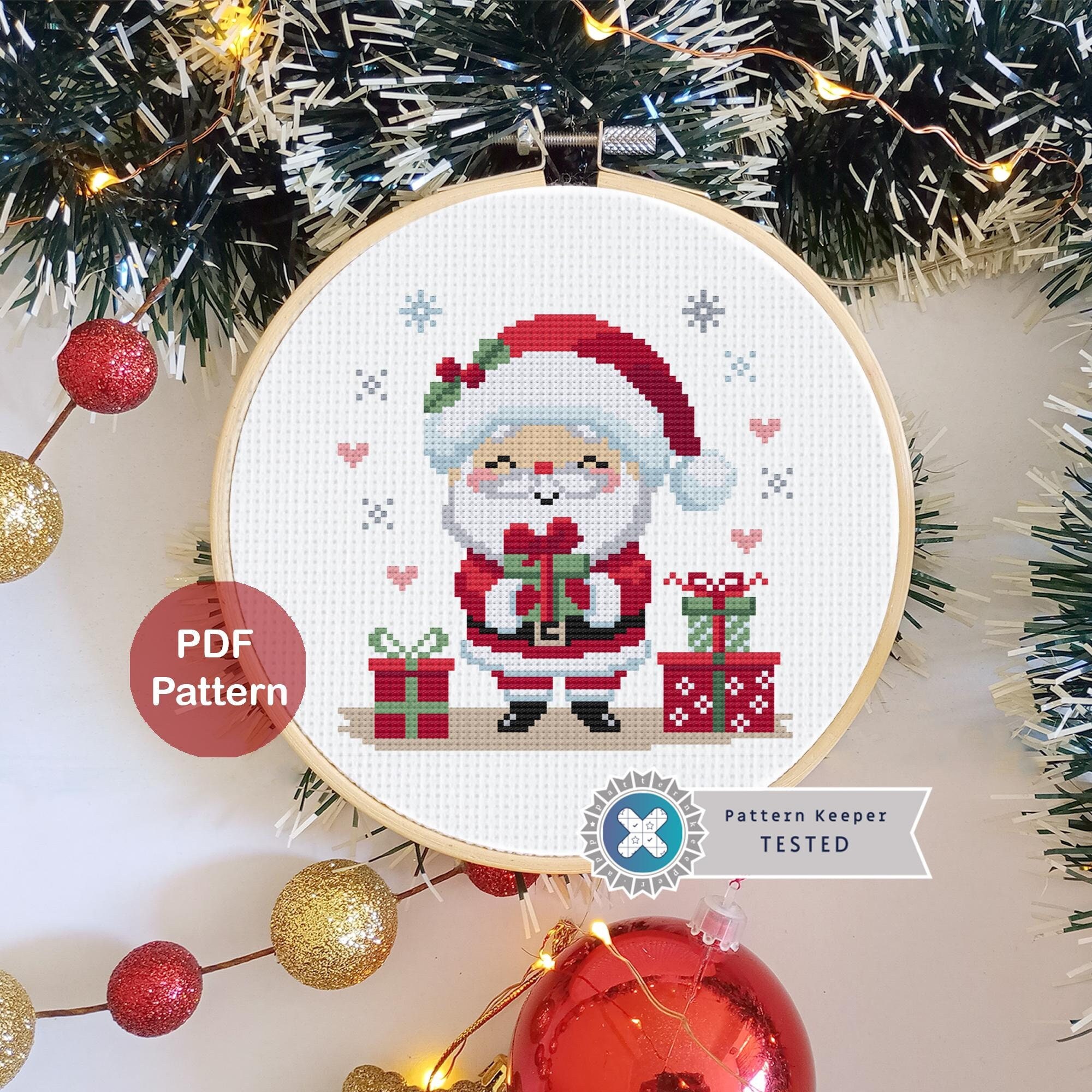 Santa Claus Cross Stitch Pattern: Christmas Embroidery Design (PDF ...