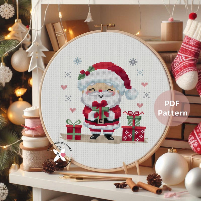 Pink Winter Cross Stitch - Etsy UK