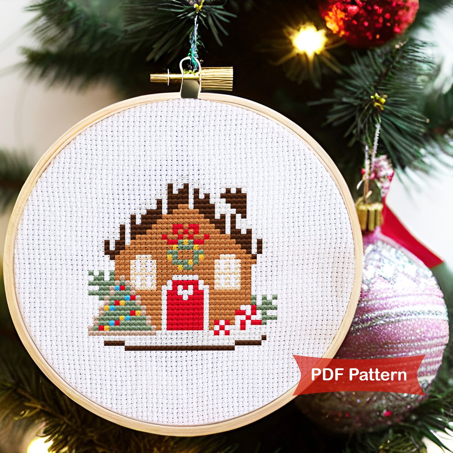 Gingerbread House Cross Stitch Pattern PDF Christmas Cross Stitch ...