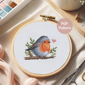 Robin Bird PDF Cross Stitch Pattern Bird Cross Stitch Pattern Instant ...