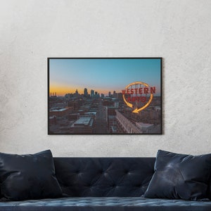 Iconic Western Auto Sign at Sunset - Downtown Kansas City - Etsy