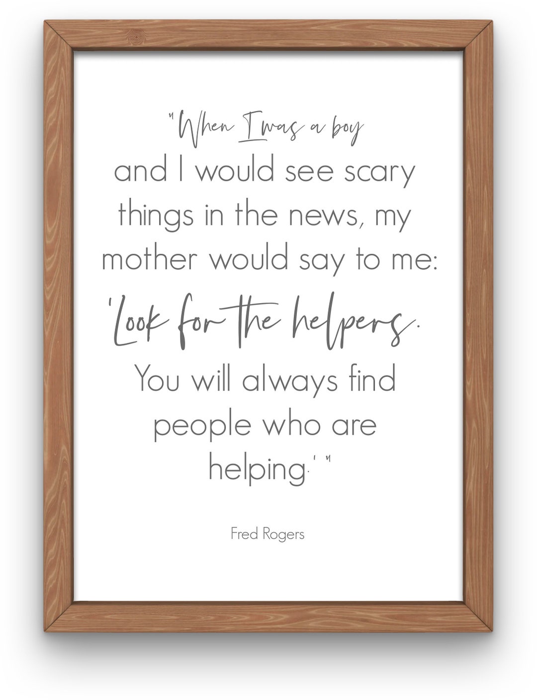 Digital Download - Fred Rogers - Look for the Helpers - Printable Wall ...