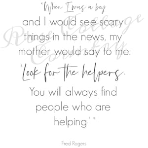 Digital Download - Fred Rogers - Look for the Helpers - Printable Wall ...
