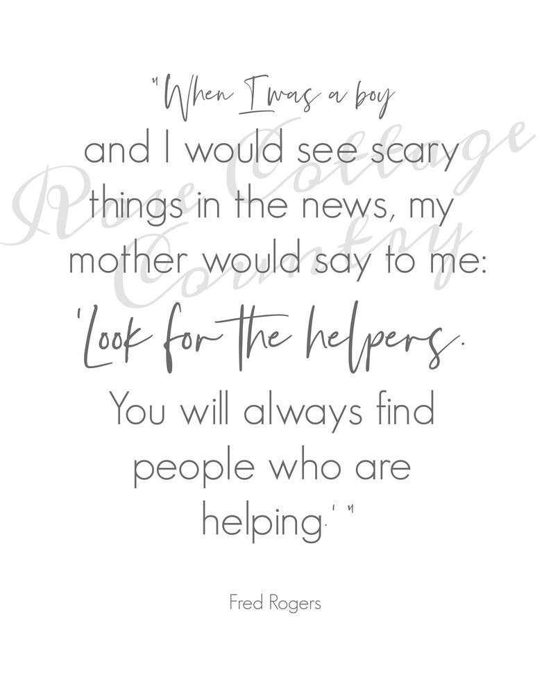 Digital Download - Fred Rogers - Look for the Helpers - Printable Wall ...
