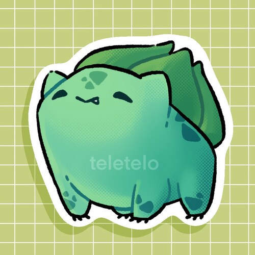 Happy Bulbasaur Matte Vinyl Sticker | Etsy Happy Bulbasaur Matte Vinyl Sticker | Etsy