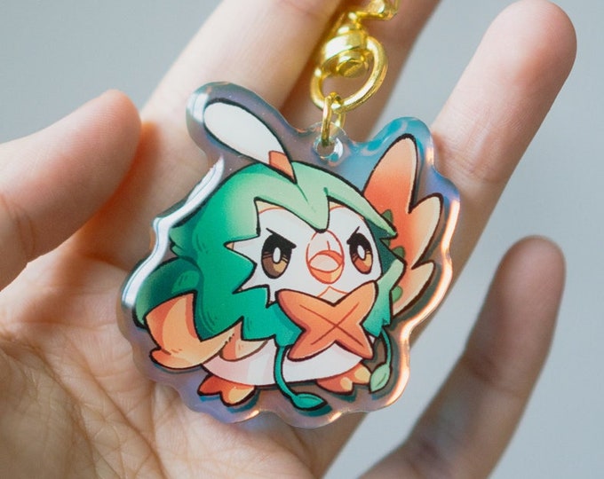 Rowlet Cosplaying as Decidueye Acrylic Charm - Etsy