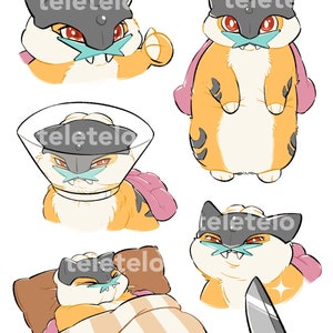Raikou Kitty Waterproof Sticker Sheets 4.25 X 5.5 Inch Glossy - Etsy Canada