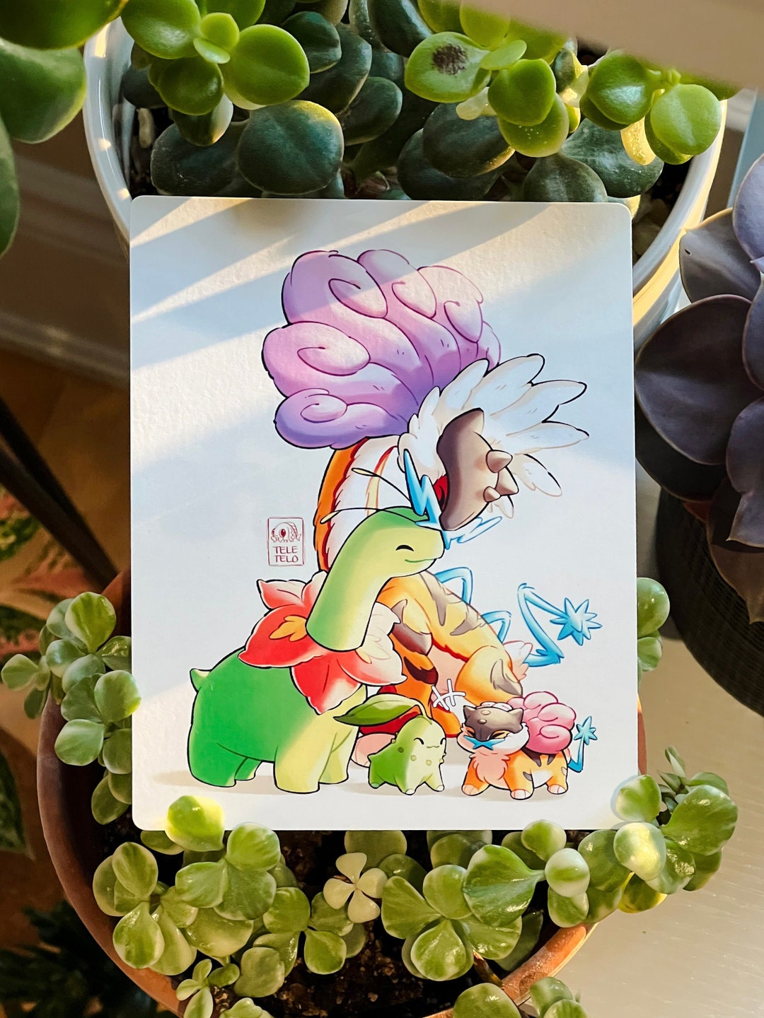 Long Necked Pokemon Friends Mini Print - Etsy