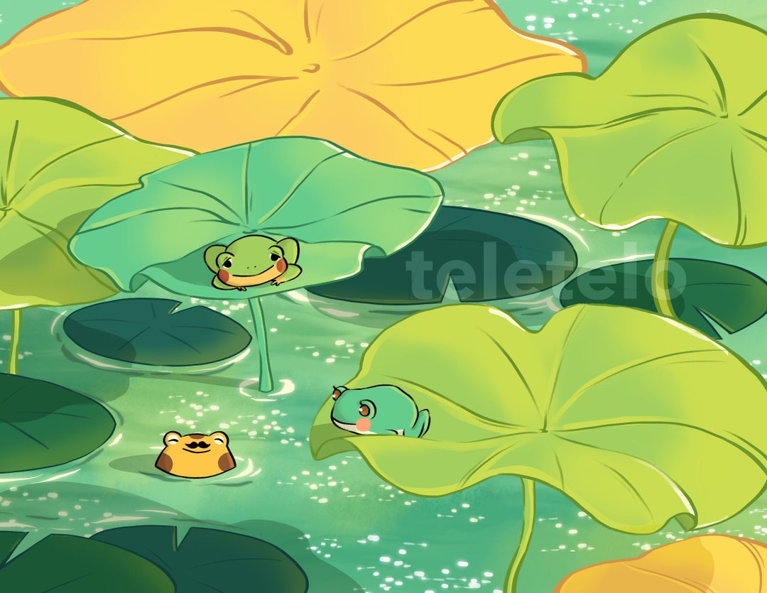Frog Villagers on Lily Pads Animal Crossing Mini Print - Etsy