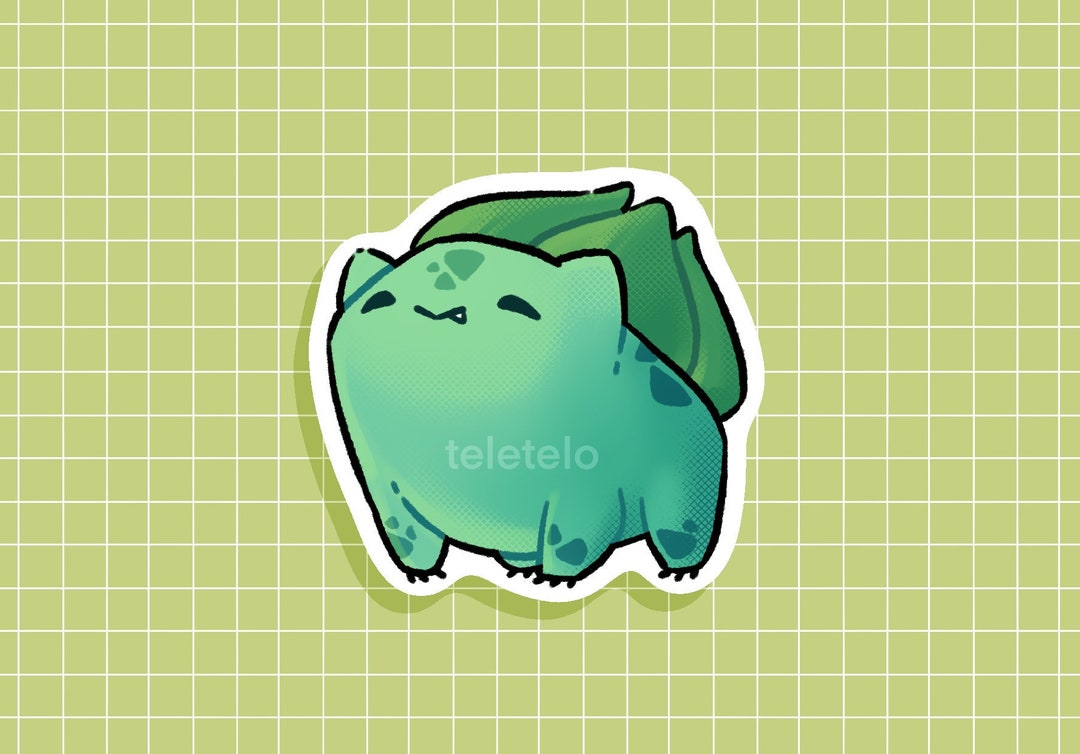 Happy Bulbasaur Matte Vinyl Sticker - Etsy