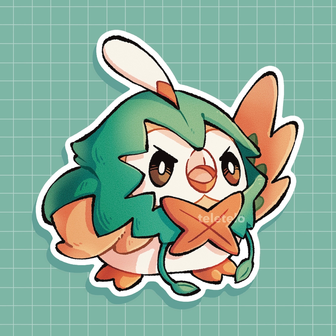 Rowlet Cosplaying as Decidueye Matte Vinyl Sticker | Etsy