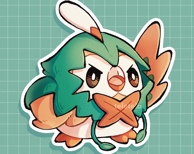 Rowlet Cosplaying as Decidueye Matte Vinyl Sticker - Etsy
