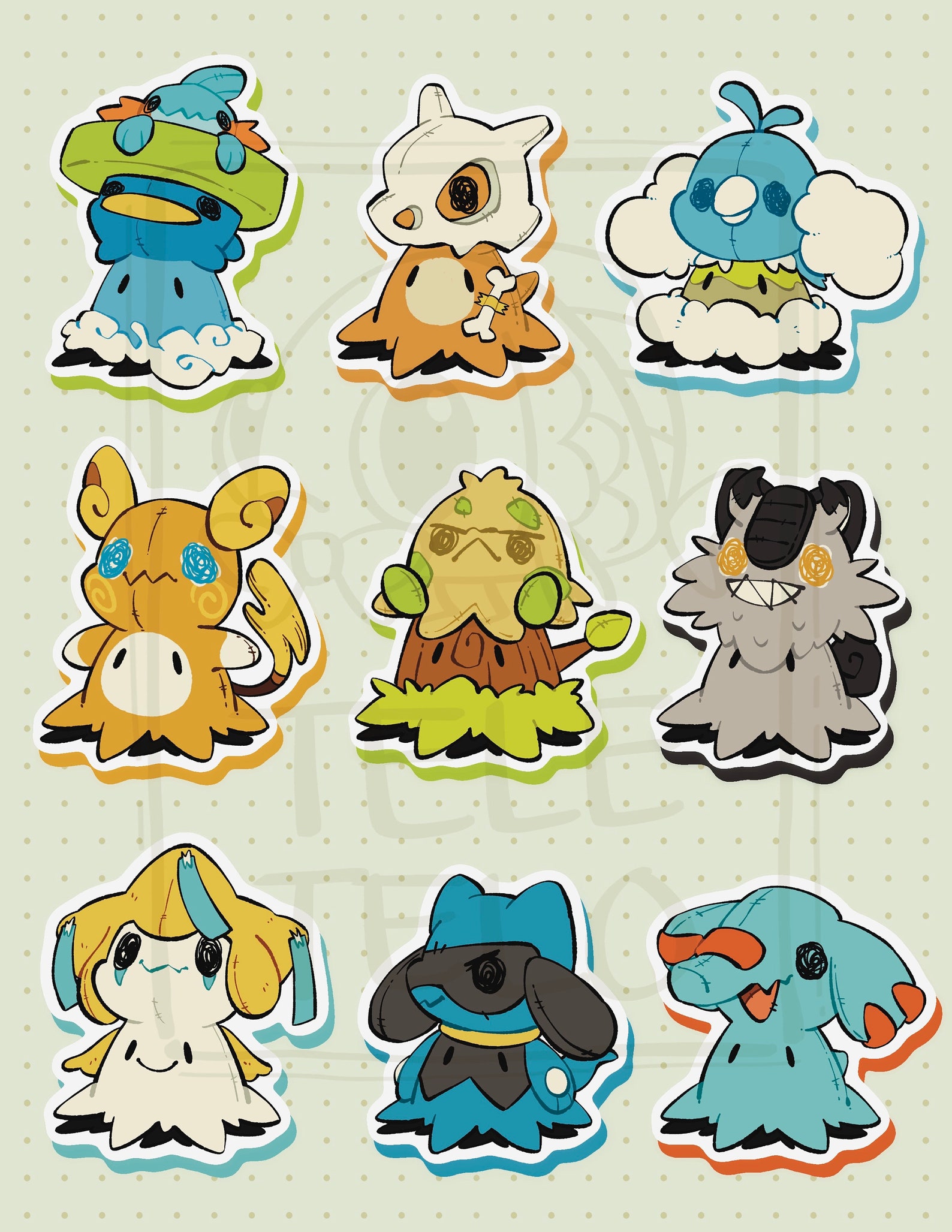 Mimikyu Variants Waterproof Sticker Sheets 4.25 X 5.5 Inch | Etsy