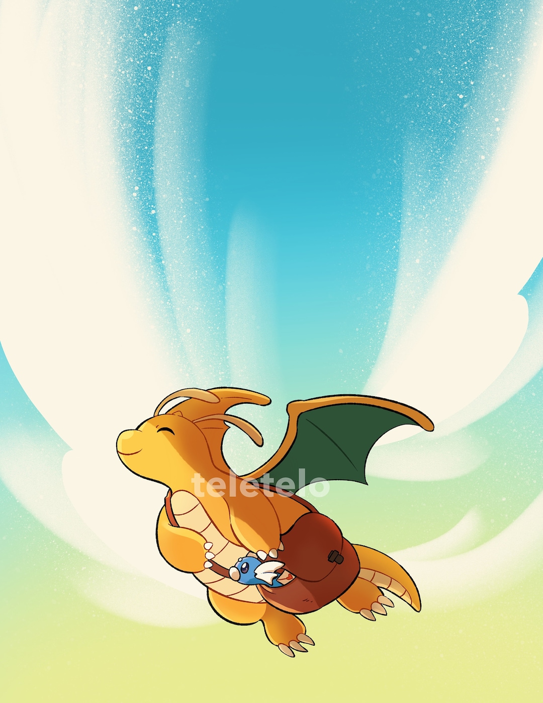 Dragonite & Dratini: Take Your Kids to Work Day Mini Print - Etsy