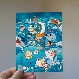 Water Pokemon Wave Mini Print - Etsy
