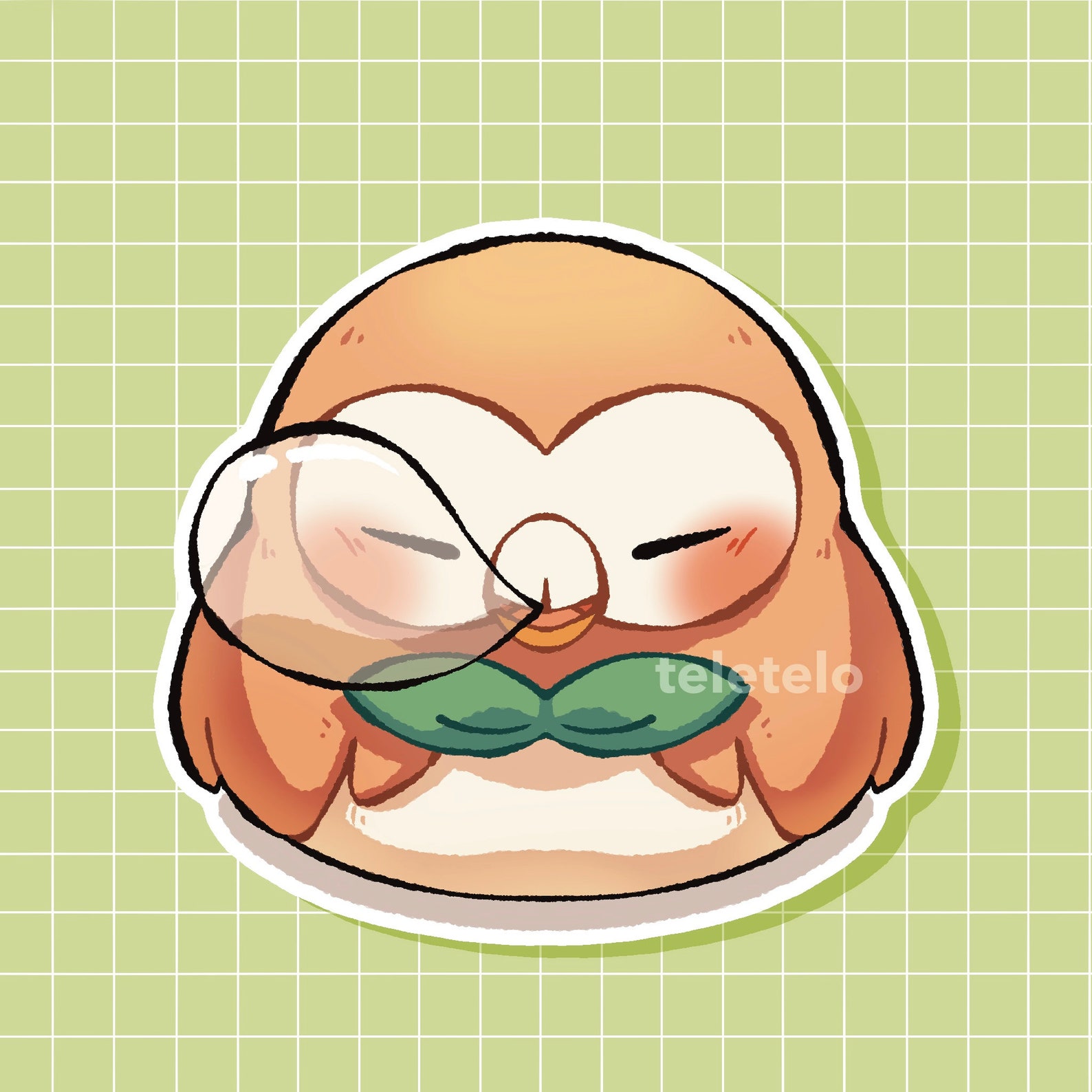 Sleepy Rowlet Matte Vinyl Sticker - Etsy