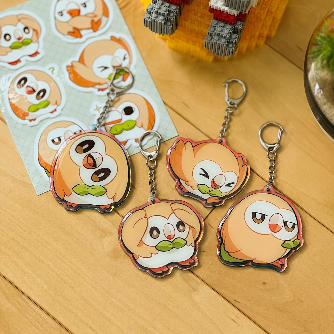 Rowlet Moods Acrylic Charms - Etsy