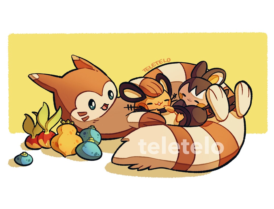 Furret & Friends Mini Print - Etsy