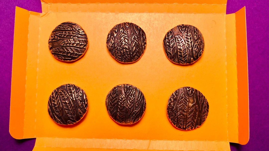 Bronze Metal Clay Buttons "leaves" - Etsy