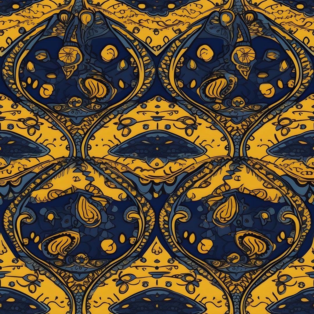 Golden Azure High Fantasy Seamless Tileable Textile - Etsy