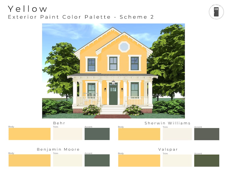 Yellow Exterior Paint Home Palettes | Yellow House Exterior Paint ...