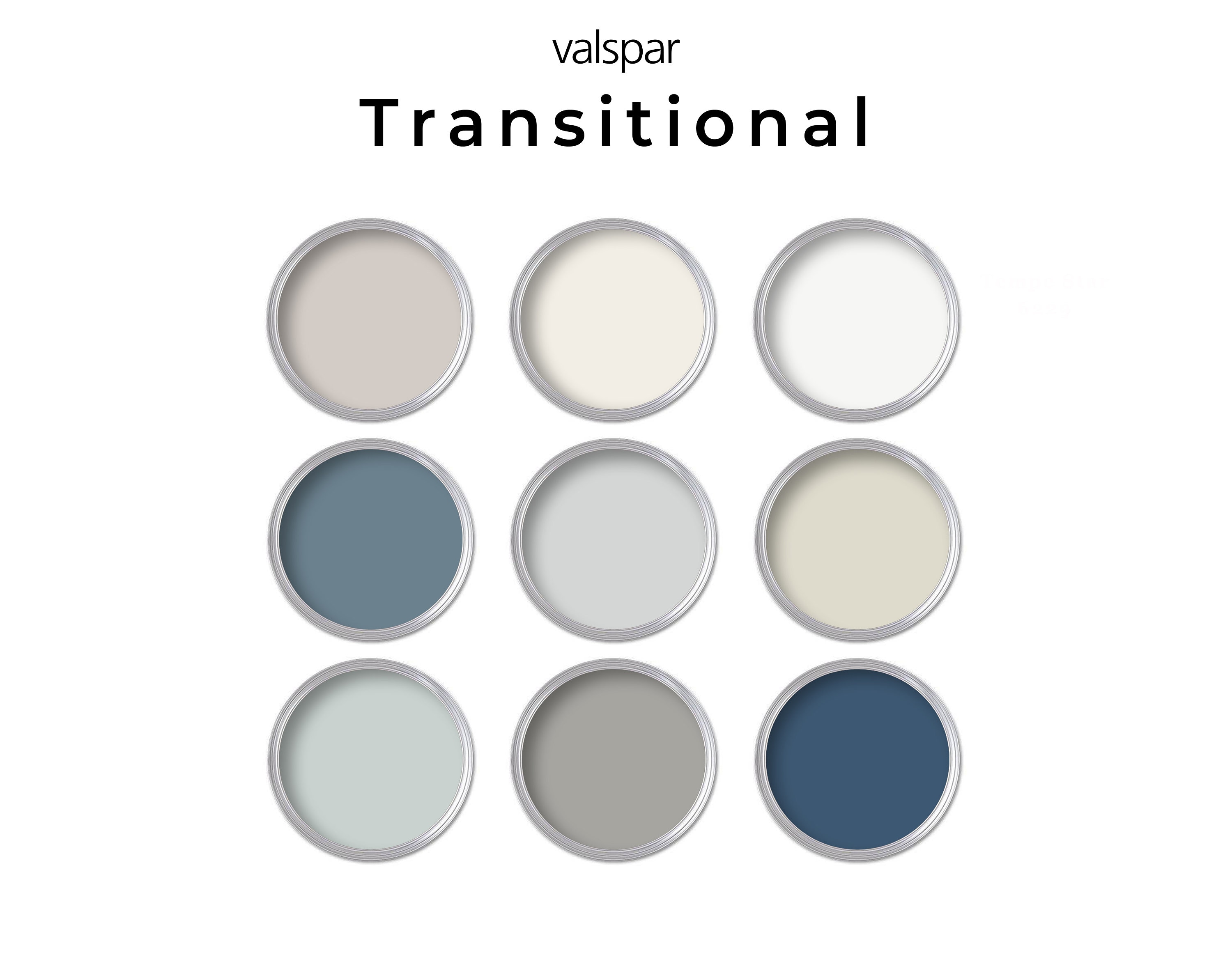 Transitional Valspar Paint Color Palette Home Interior Paint Colors - Etsy