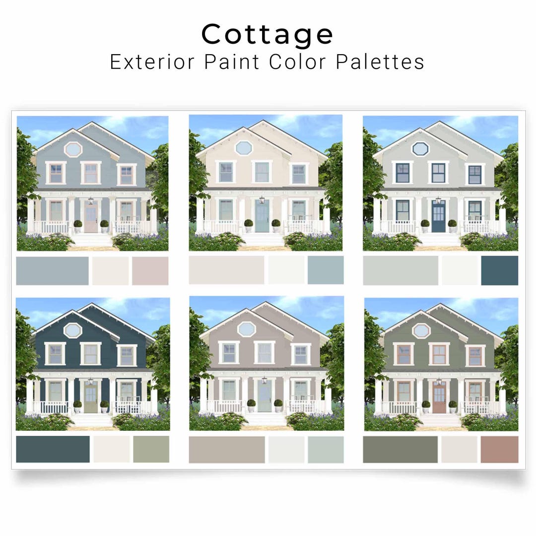 Cottage Style Exterior Paint Color Palette | Charming Curb Appeal ...