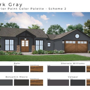 Gray Charcoal Exterior Paint Palettes | Dark Gray Exterior House Color ...