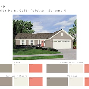 Exterior Paint Color Palette for Ranch House | Paint Colors for ...