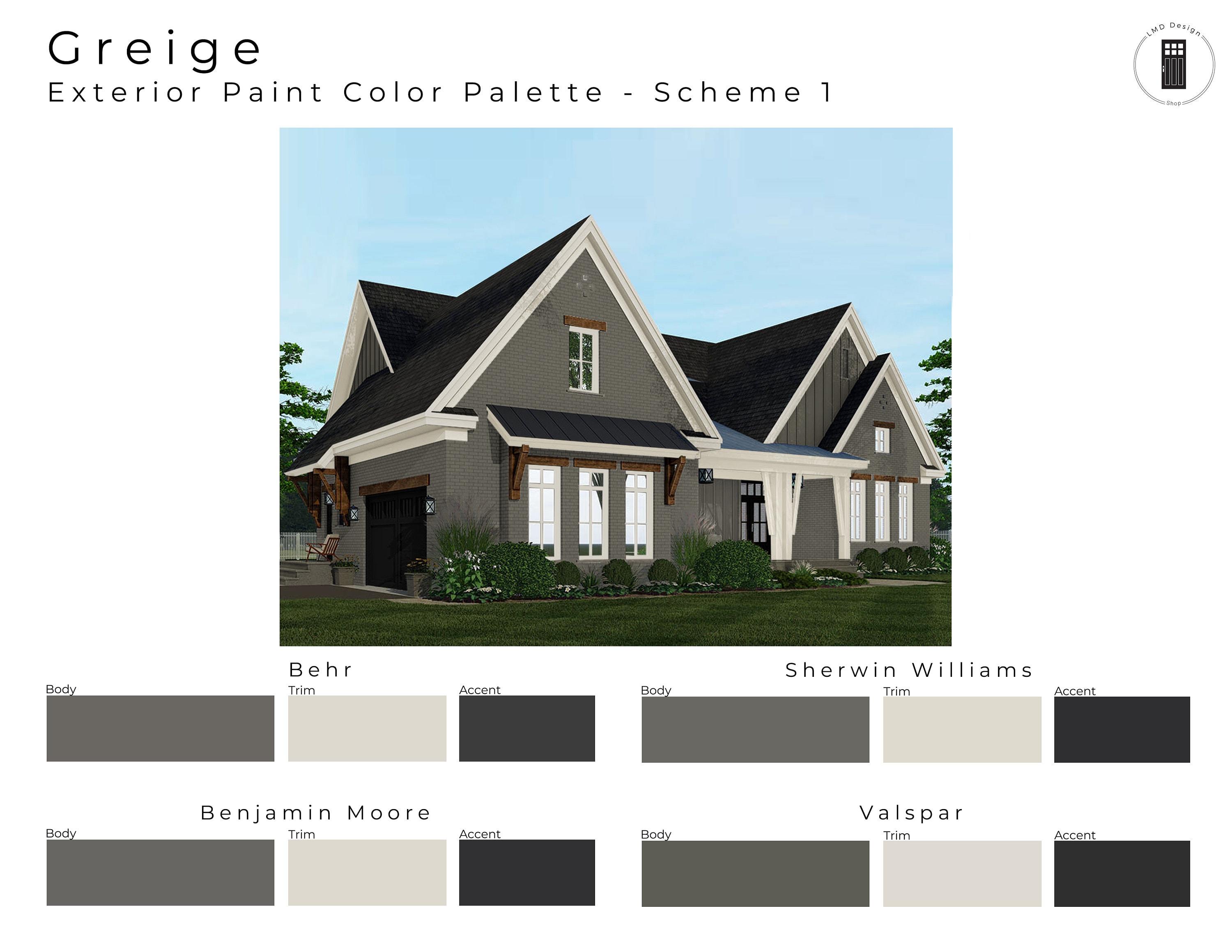 Greige Gray Exterior Paint Palettes | Greige House Exterior Paint ...