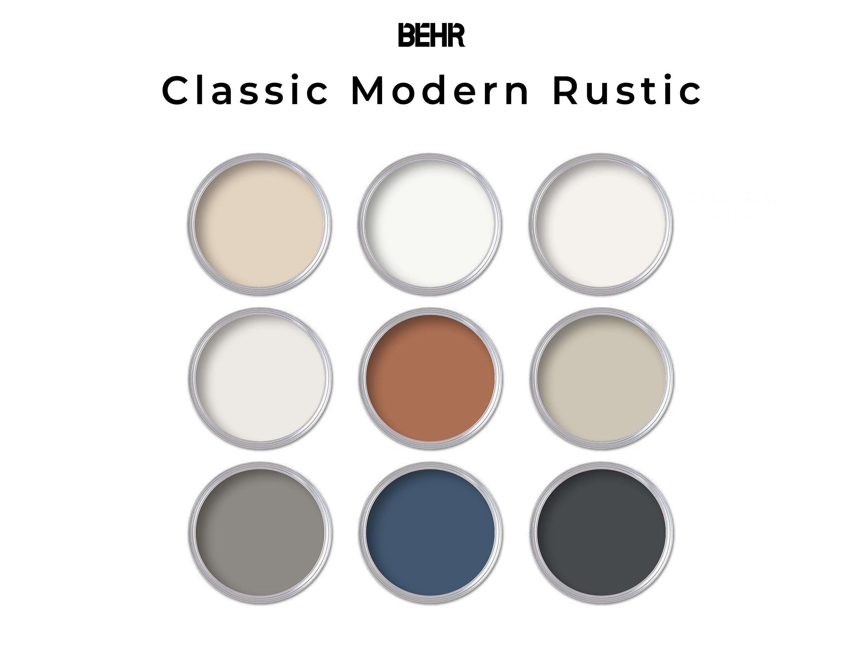 Rustic Modern Behr Paint Color Palette Interior Home Color Palette - Etsy