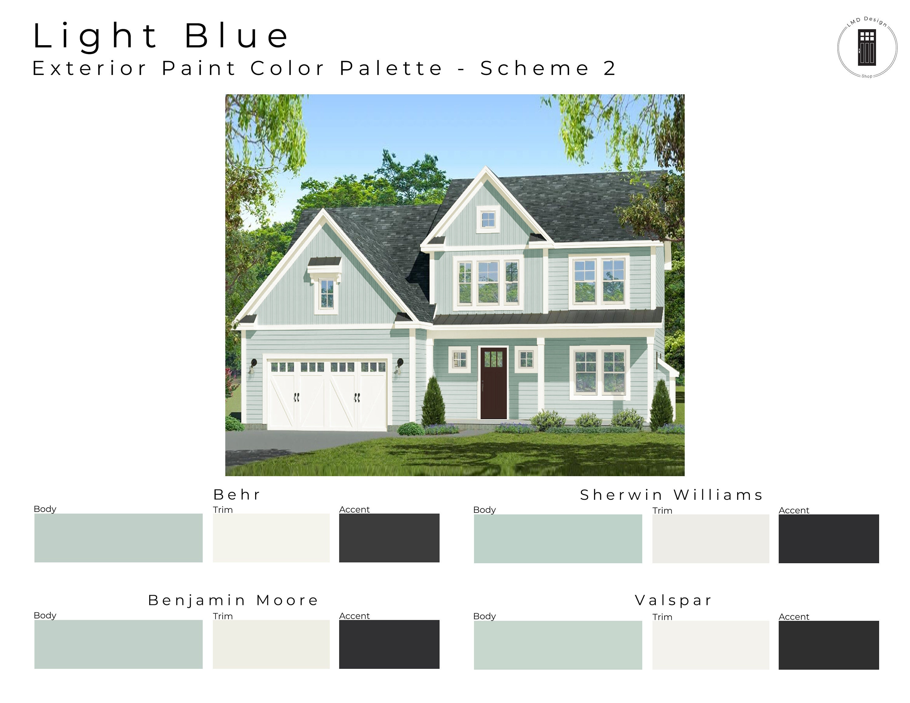 Light Blue Exterior House Paint Palettes Light Blue House Exterior ...