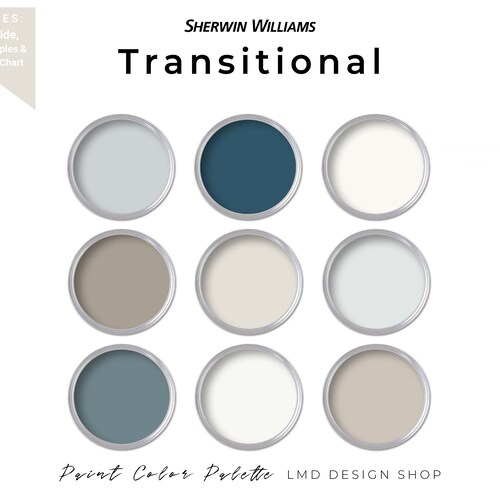 Sherwin Williams Transitional Paint Color Palette Interior - Etsy Canada