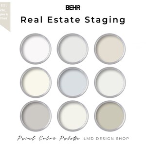 Behr Neutral Paint Color Palette Whole House Paint Palette - Etsy Canada