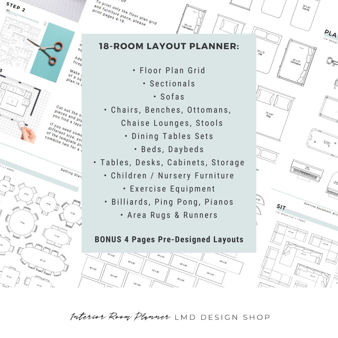 Furniture Layouts Interior Room Planner DIY Furniture Layouts Printable ...