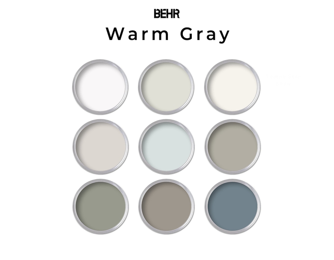 Behr Warm Gray Paint Color Palette | Whole House Interior Paint Palette ...