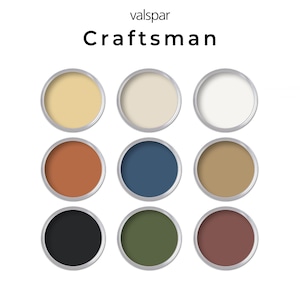 Craftsman Valspar Paint Color Palette | Warm Whole House Paint Palette ...