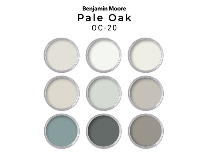 Pale Oak Paint Color Palette, Benjamin Moore, Interior Paint Palette ...