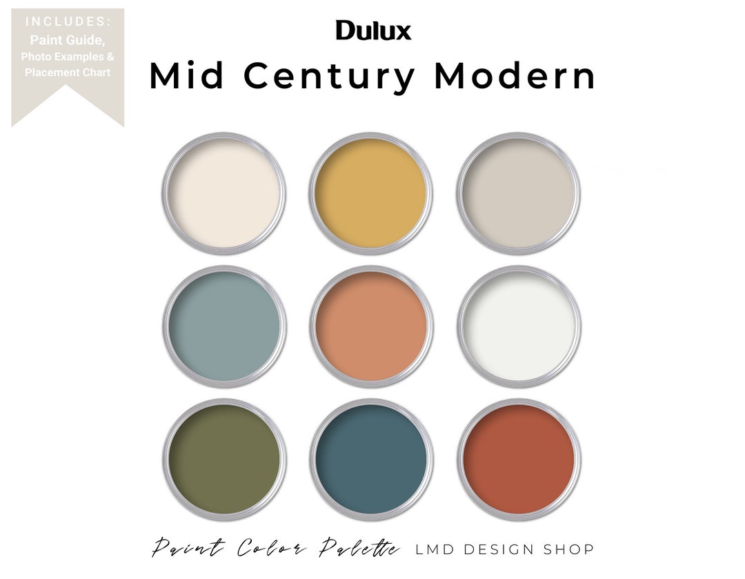 Mid Century Modern Dulux Paint Palette House Color Palette - Etsy Australia