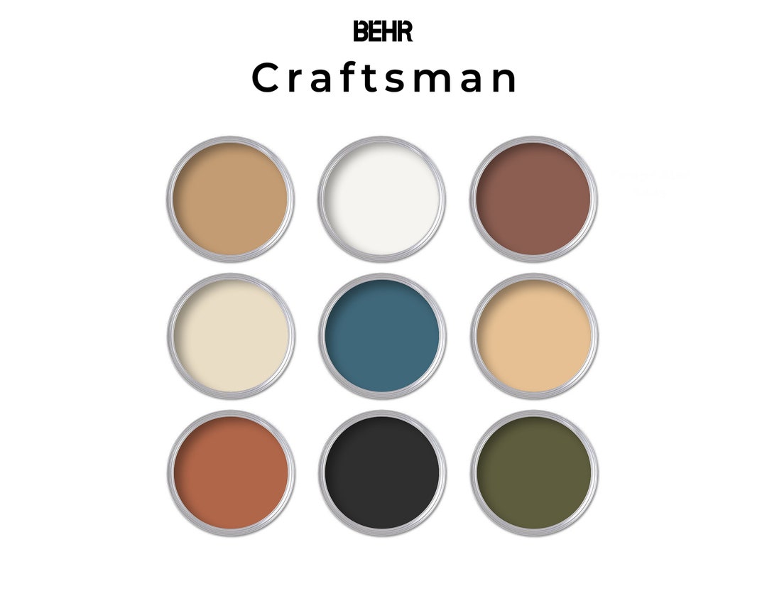 Craftsman Behr Paint Color Palette | House Color Palette - Etsy