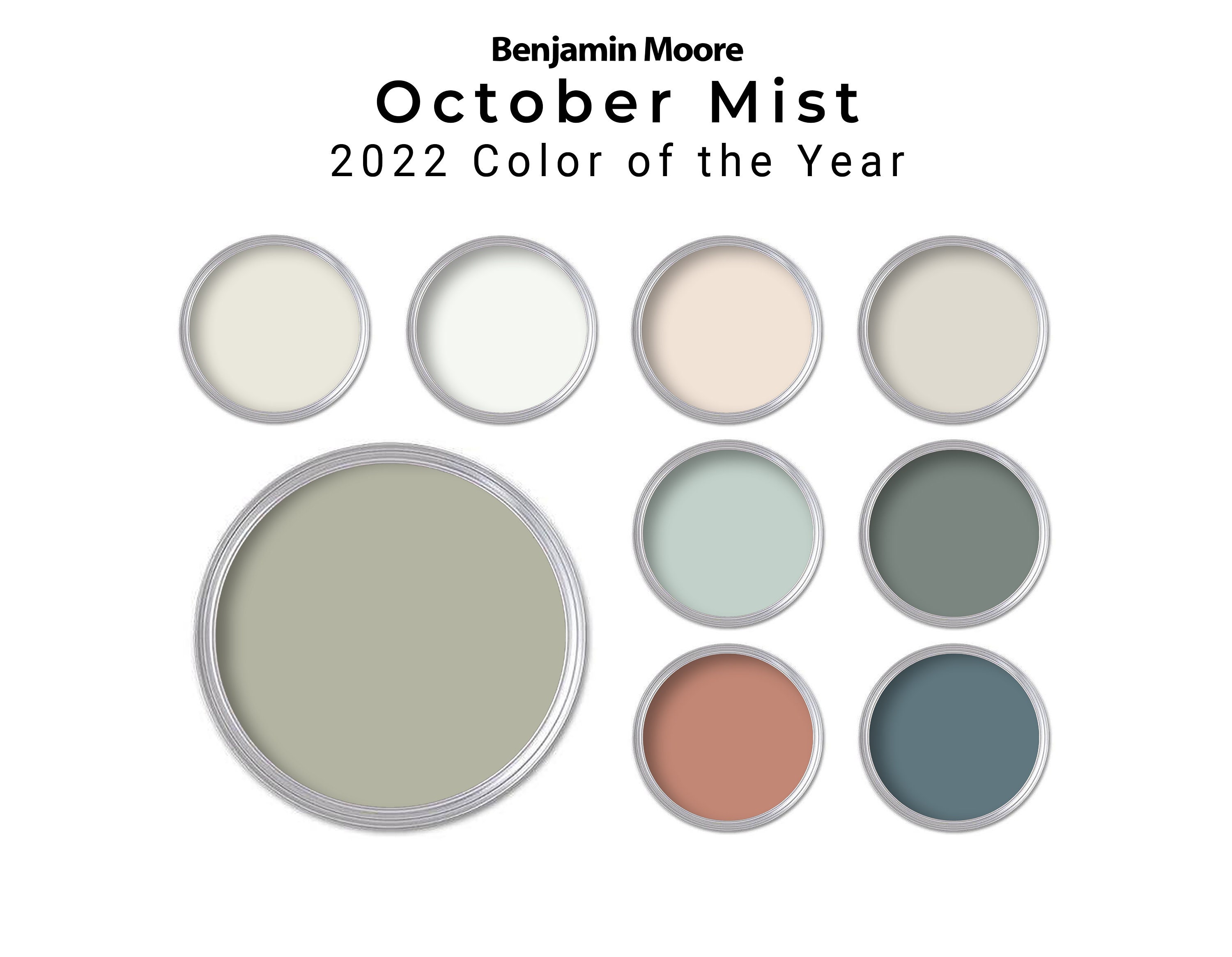 October Mist Benjamin Moore Paint Palette Whole House Color Palette - Etsy