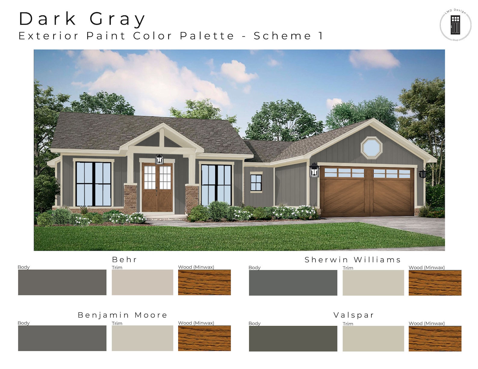 Gray Charcoal Exterior Paint Palettes | Dark Gray Exterior House Color ...