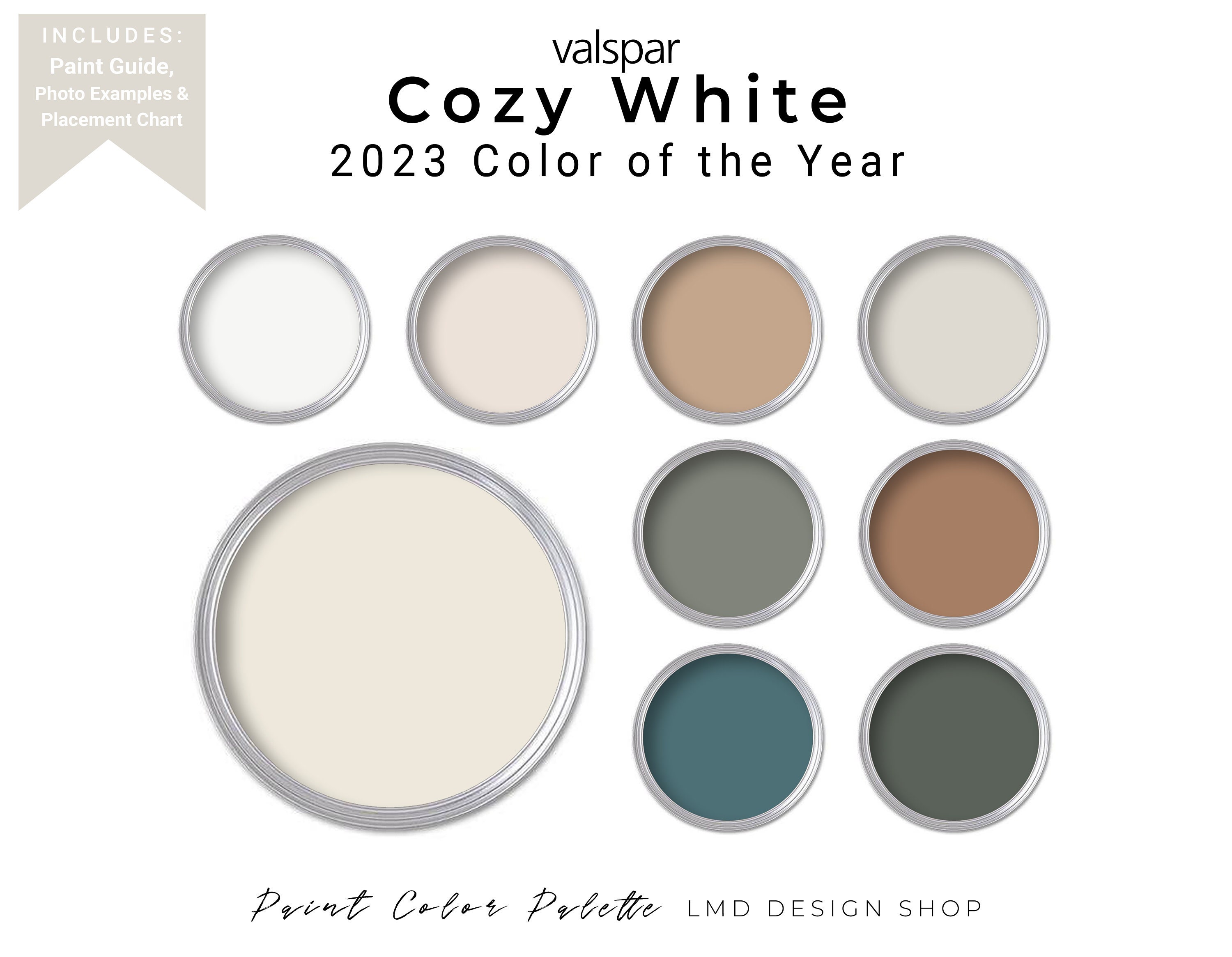 Valspar 2023 Cozy White Paint Color Palette Whole House - Etsy Valspar 2023 Cozy White Paint Color Palette Whole House - Etsy