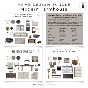 Modern Farmhouse Room Design Bundle | Rustic House Design Mood Board ...