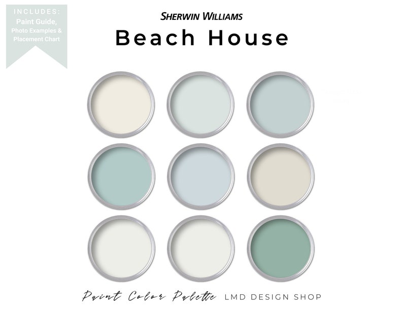 Beach House Sherwin Williams Paint Palette Home Color - Etsy