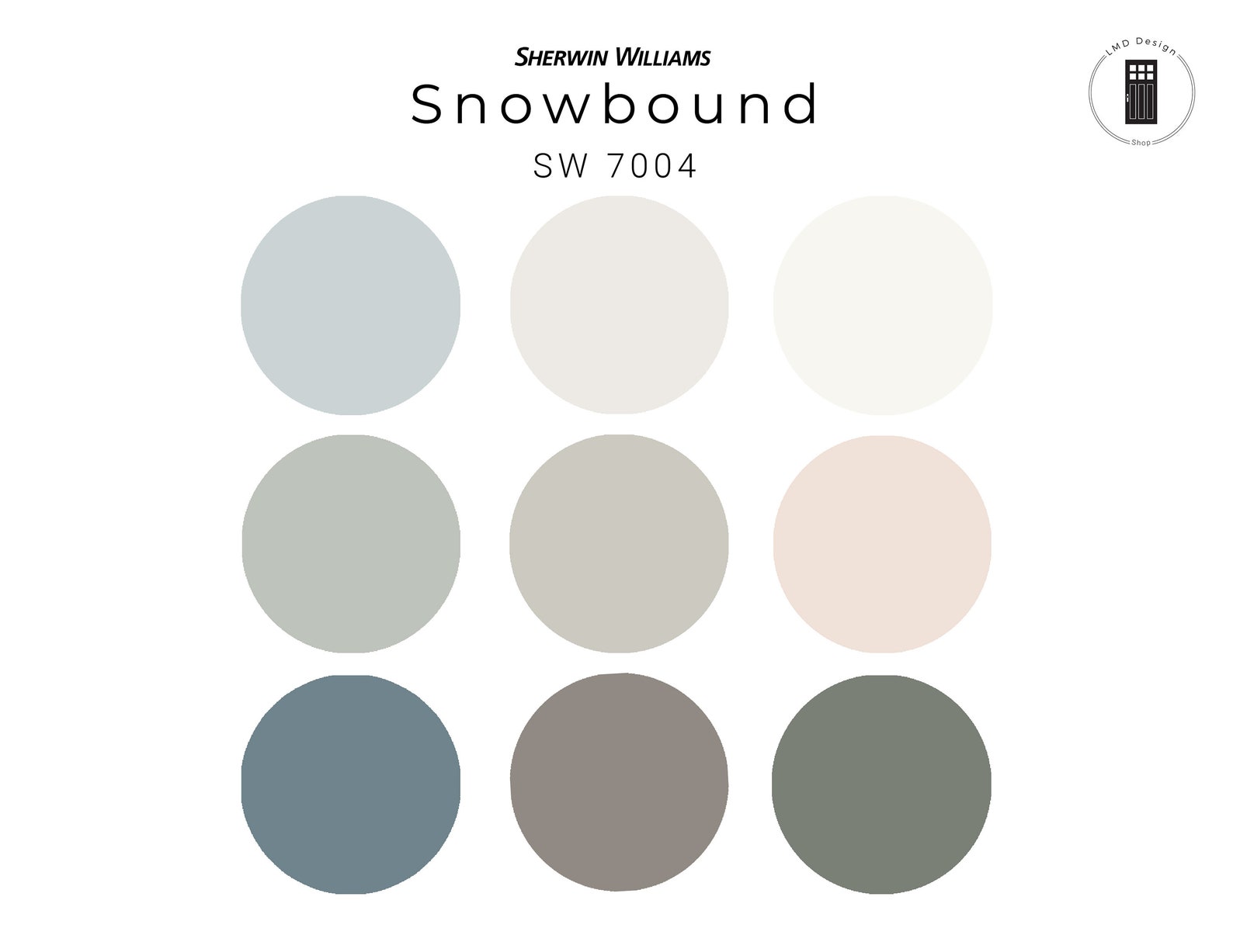 Sherwin Williams Snowbound Paint Palette | Snowbound Whole House Paint ...
