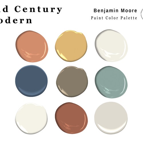 Sherwin Williams Mid Century Modern Palette Interior Paint - Etsy