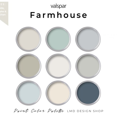 Farmhouse Valspar Paint Color Palette Whole House Color - Etsy