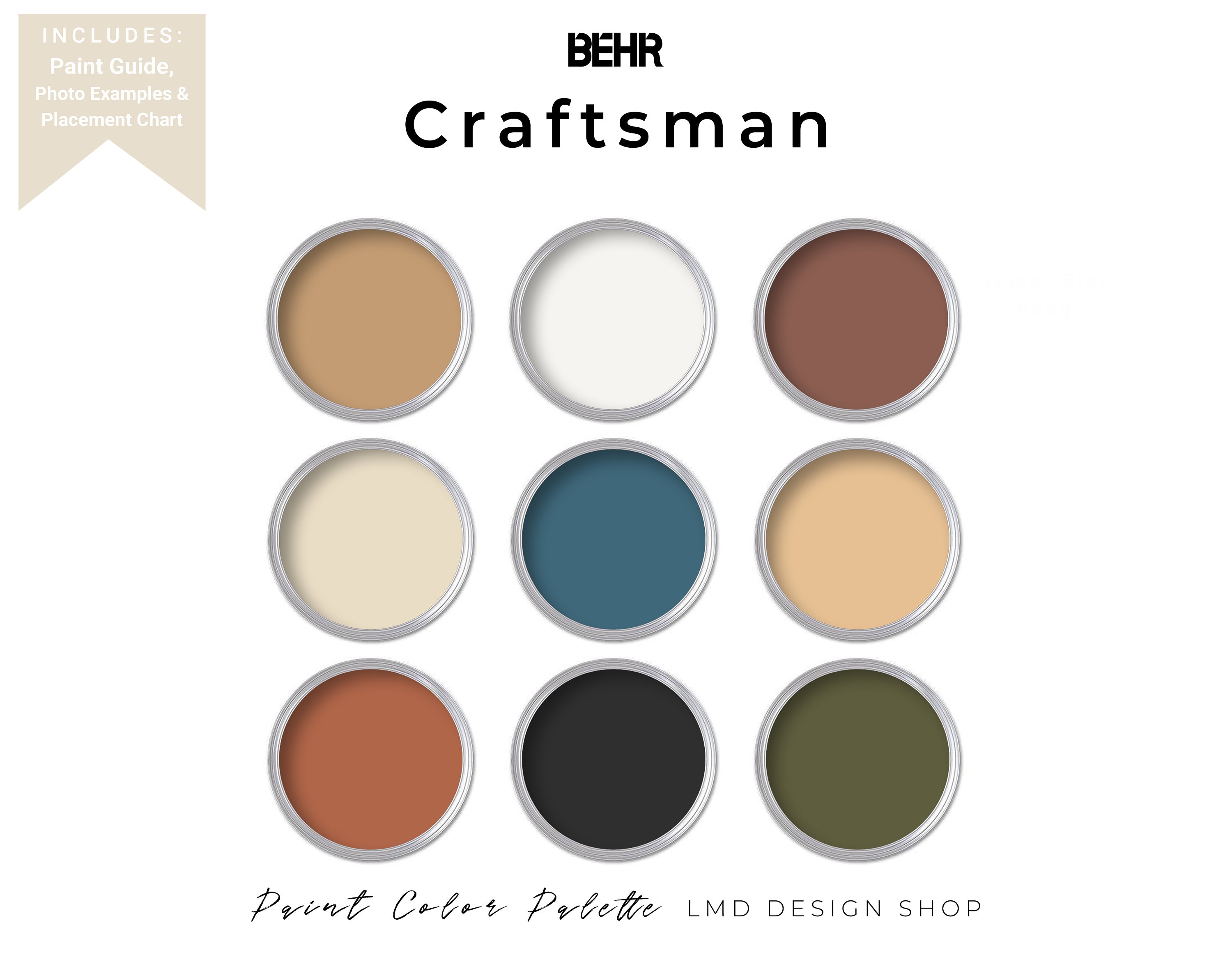 Craftsman Behr Paint Color Palette House Color Palette - Etsy UK